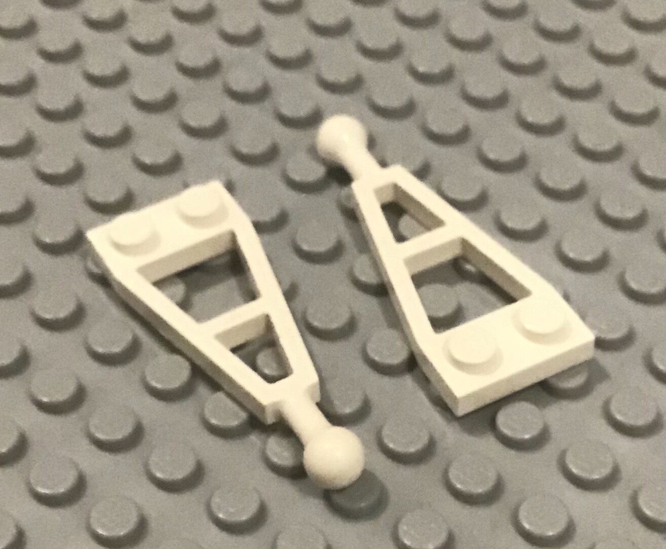 LEGO 2 White Plate Modified with Long Tow Ball, Part 2508 | eBay