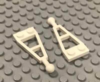 LEGO 2 White Plate Modified with Long Tow Ball, Part 2508 | eBay
