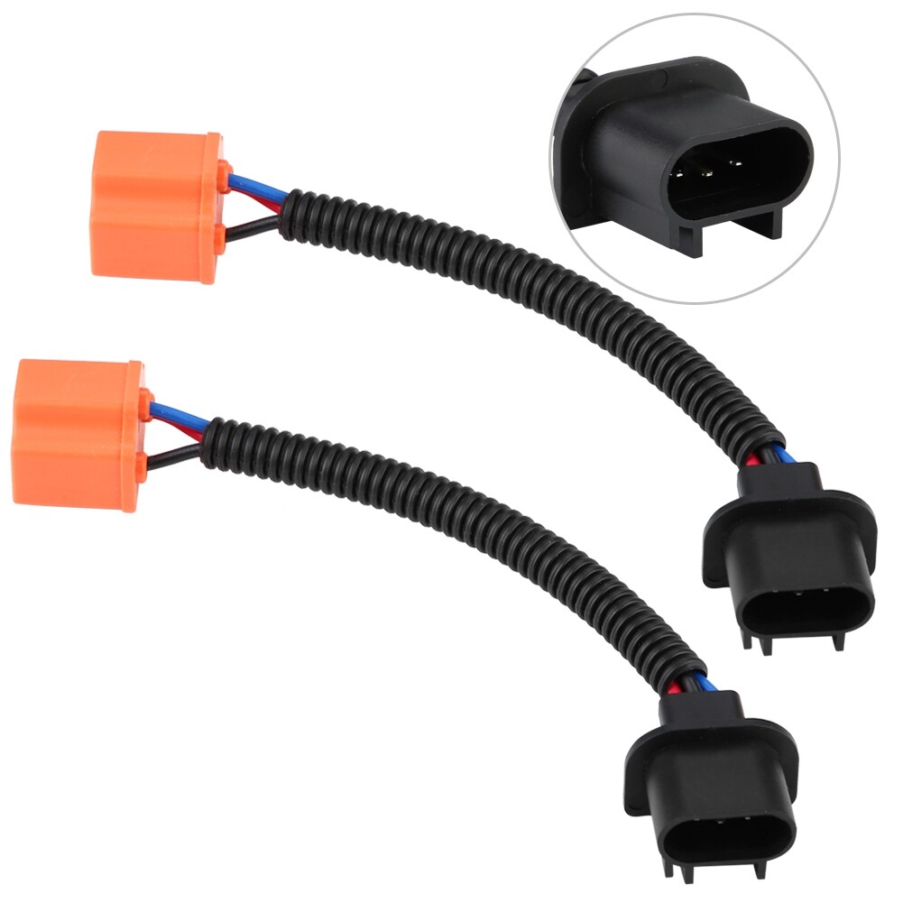 .2Pcs H13 9008-H4 9003 Hb2 Adapter Headlight Conversion Cable Female ...