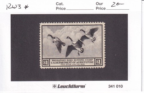 U.S.: Sc # RW3, $1 Federal Duck Hunting Stamp, MH (E15630) | eBay