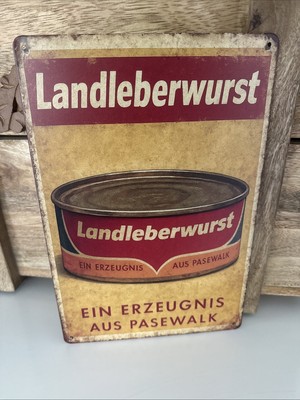 Blechschild DDR | Landleberwurst Pasewalk | Ostalgie Vintage Retro ...
