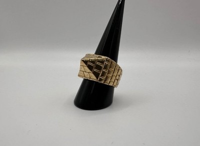 9ct Gold On Silver Pyramid Ring Men's Kids All Sizes | eBay UK