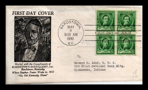 DR JIM STAMPS US COVER STEPHEN COLLINS FOSTER FAMOUS AMERICANS FDC ...