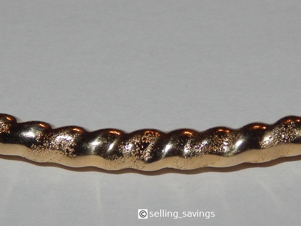 14K YELLOW GOLD 4MM MARCO DIAMOND CUT HINGED BANGLE BRACELET | eBay