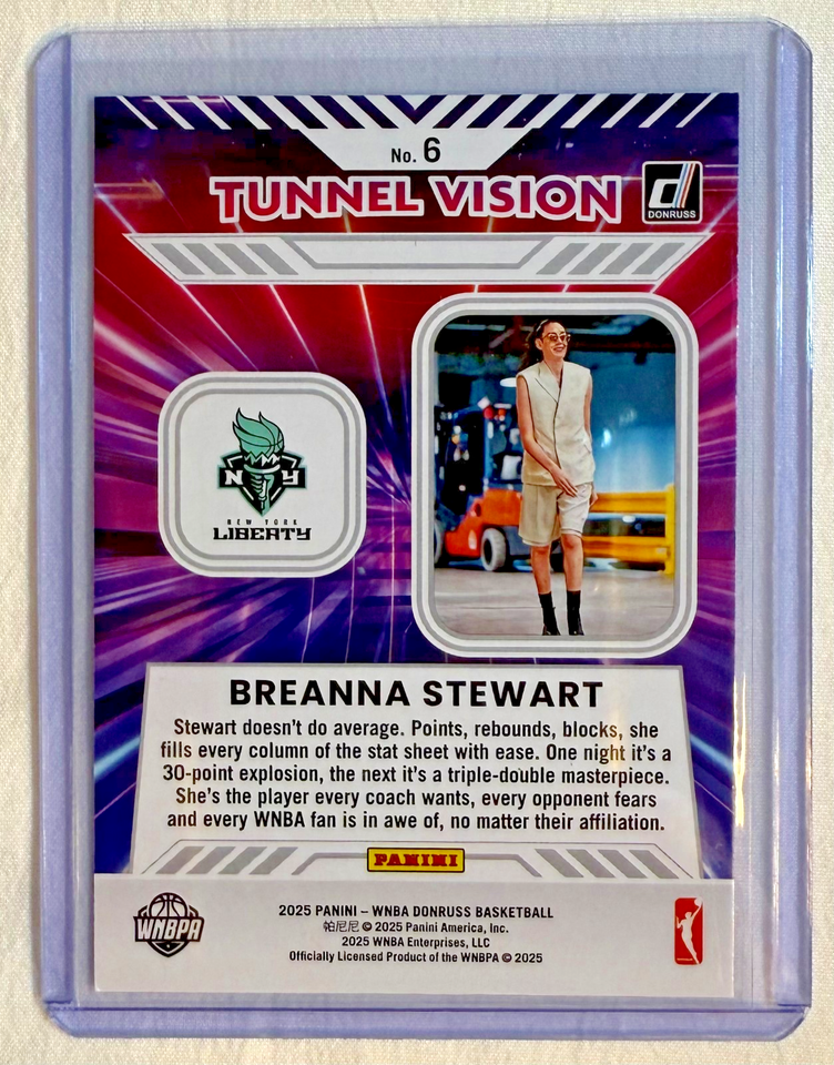 2025 Panini Donruss WNBA Tunnel Vision Breanna Stewart #6 Press Proof ...