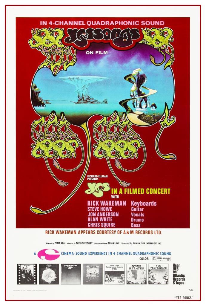 Yes POSTER - Yessongs LIVE Concert Film - Steve Howe Chris Squire 1975 ...