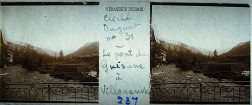Stereoscopic Photography Valley of The Guisane Bridge Villeneuve La ...