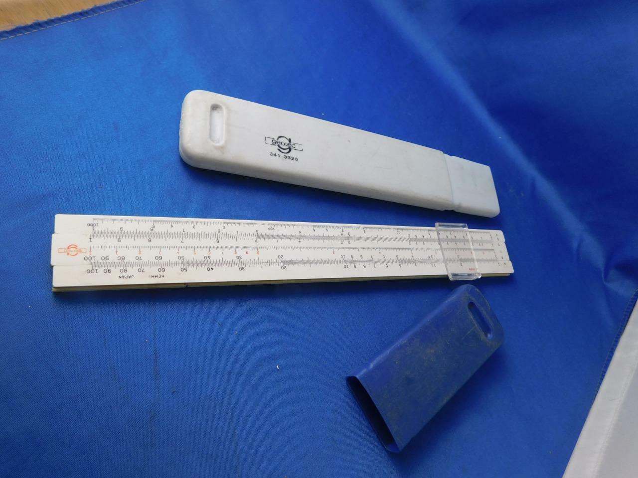 GEOTEC SLIDE RULE WITH CASE 341 3526 HEMMI JAPAN MATH TOOL VINTAGE | eBay