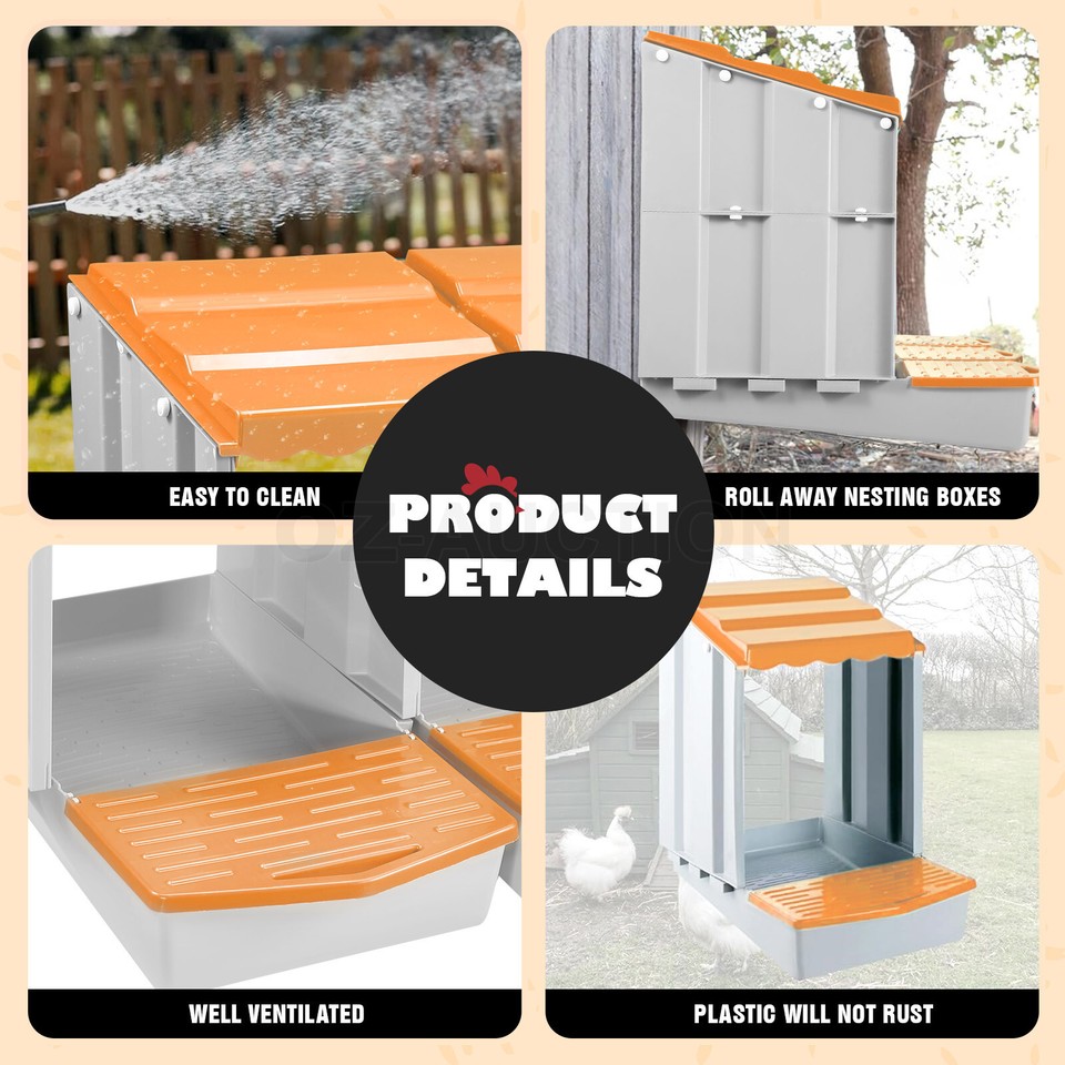 3 Hole Chicken Nesting Box Hen Chook Roll Away Poultry Coop Modular ...