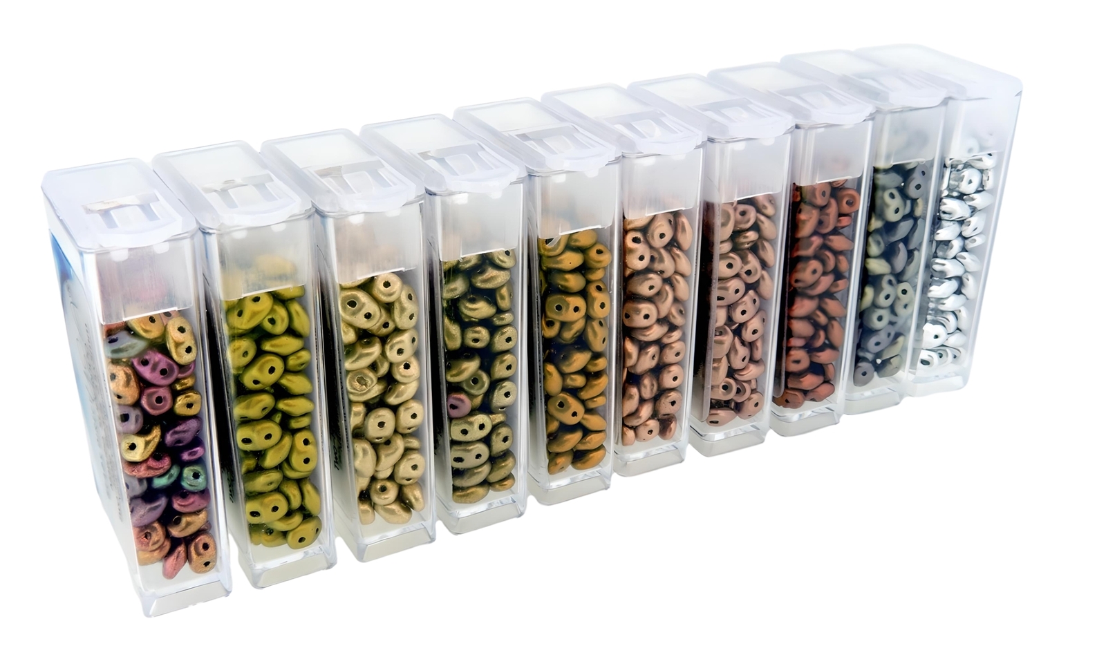 10 Colors – 120 Grams Czech SuperDuo 2-hole Beads 5x2.5mm, Matte ...