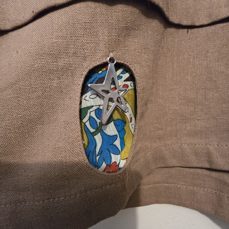 Neslay Paris NWT Womens Oversized Top L XL Cut Outs Charms Lagenlook ...