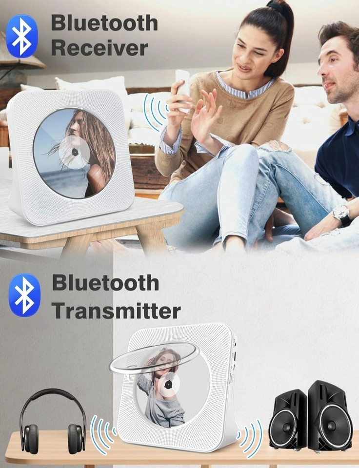 Desktop CD Player With Bluetooth Portable Personal HiFi Speaker Remote ...