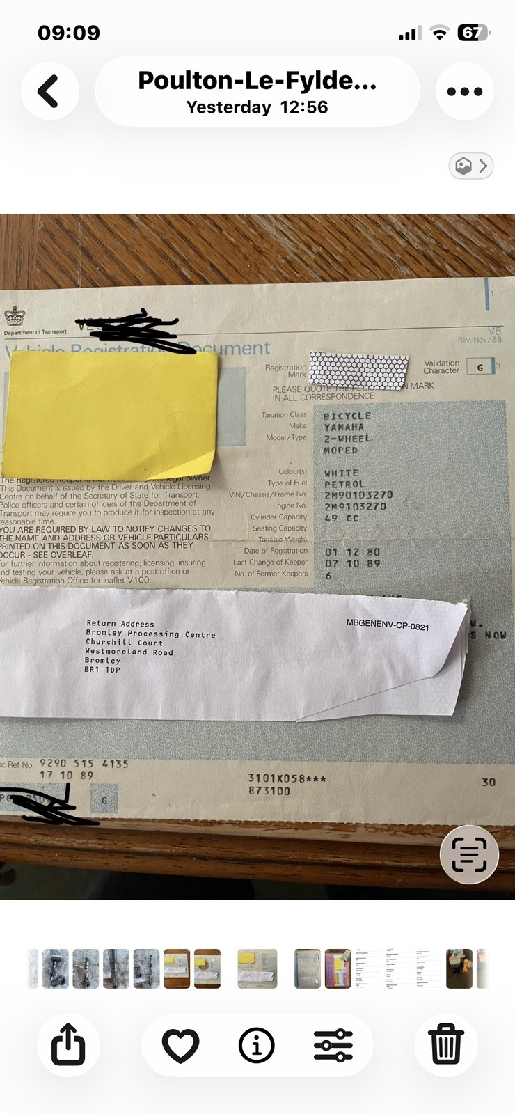 Yamaha DT50M 1980 Collectable Vehicle Registration Document Memorabilia ...