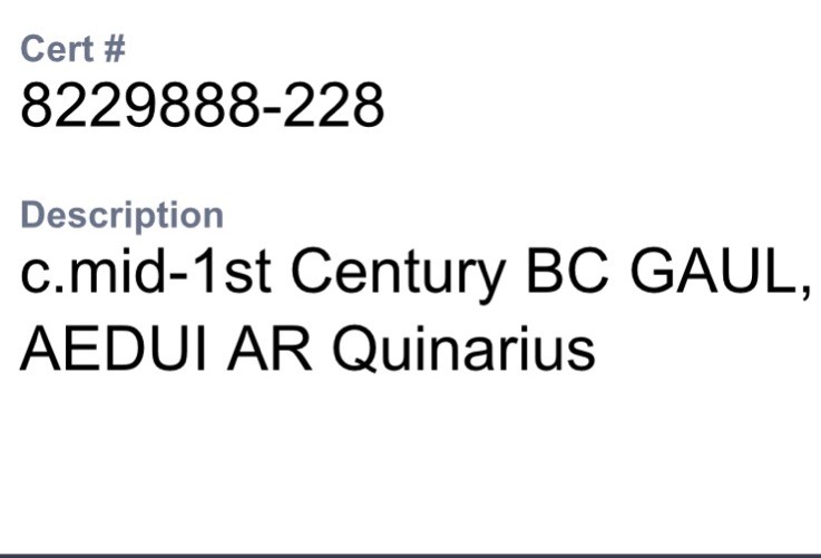 Ancient Celtic Gaul Aedui Tribe 100BC-50BC Silver Coin NGC Genuine ...