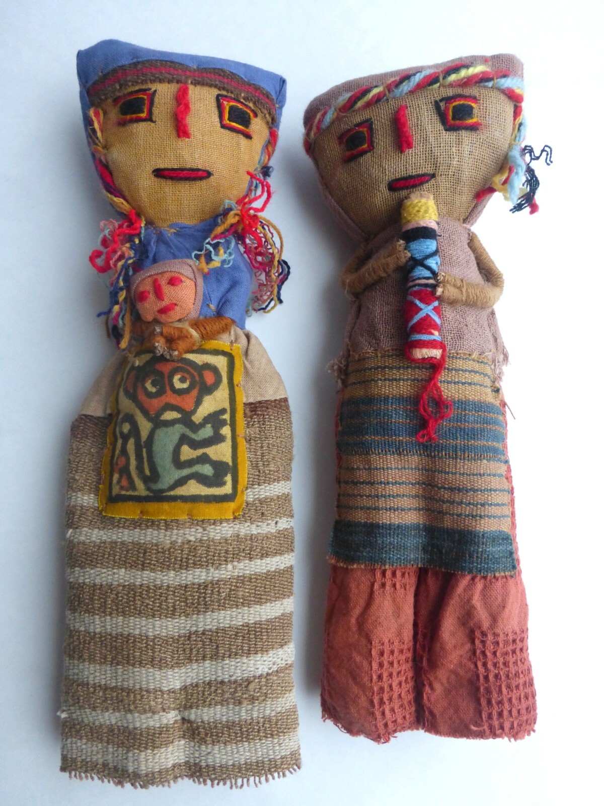 Vintage Large Peruvian Chancay Burial Grave Doll Folk Art - set of two ...