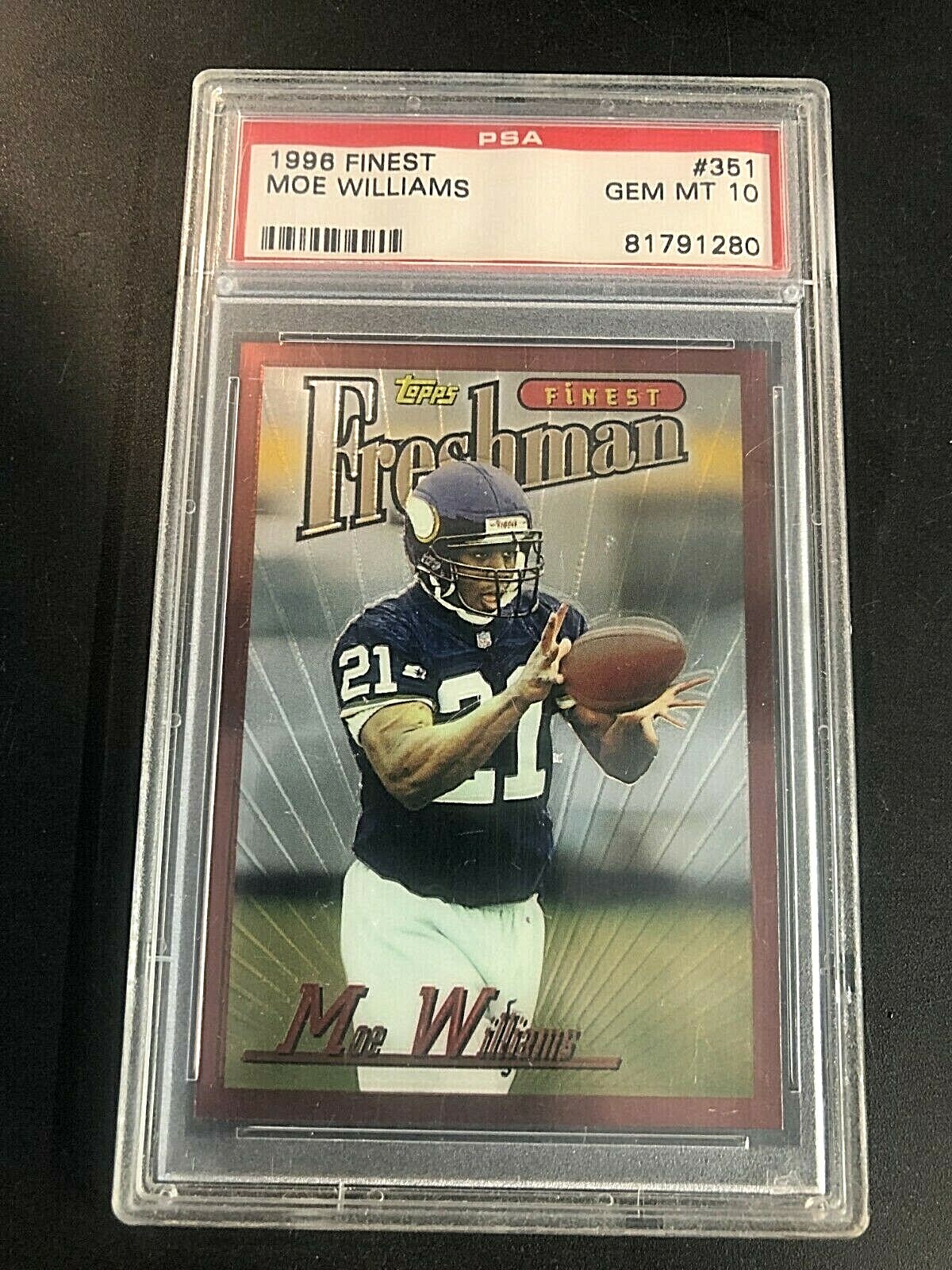 Moe Williams 1996 Topps Finest Football Rookie Card #351 PSA 10 GEM MT ...