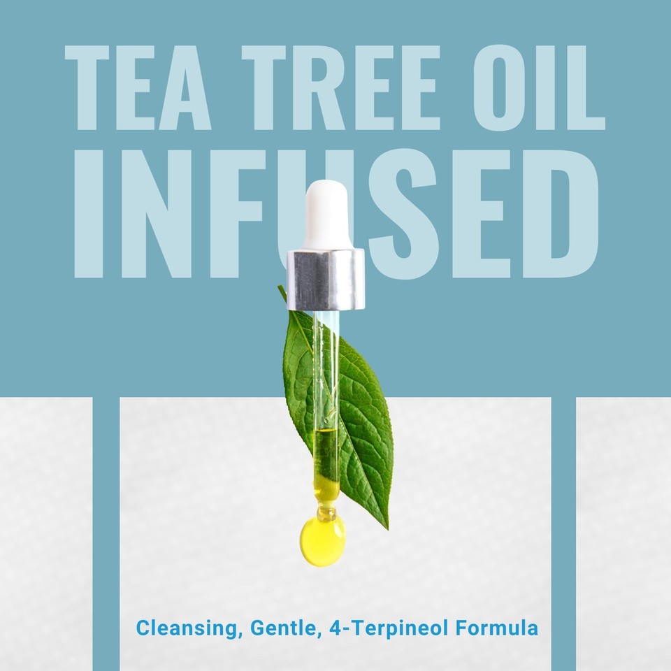 Towelettes Natural Face Eyelash & Eyelid Cleanser Tea Tree Oil Extract ...