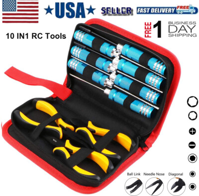 10 In 1 Rc Tools Kits Box Set Screwdriver Pliers Hex Repair For ...