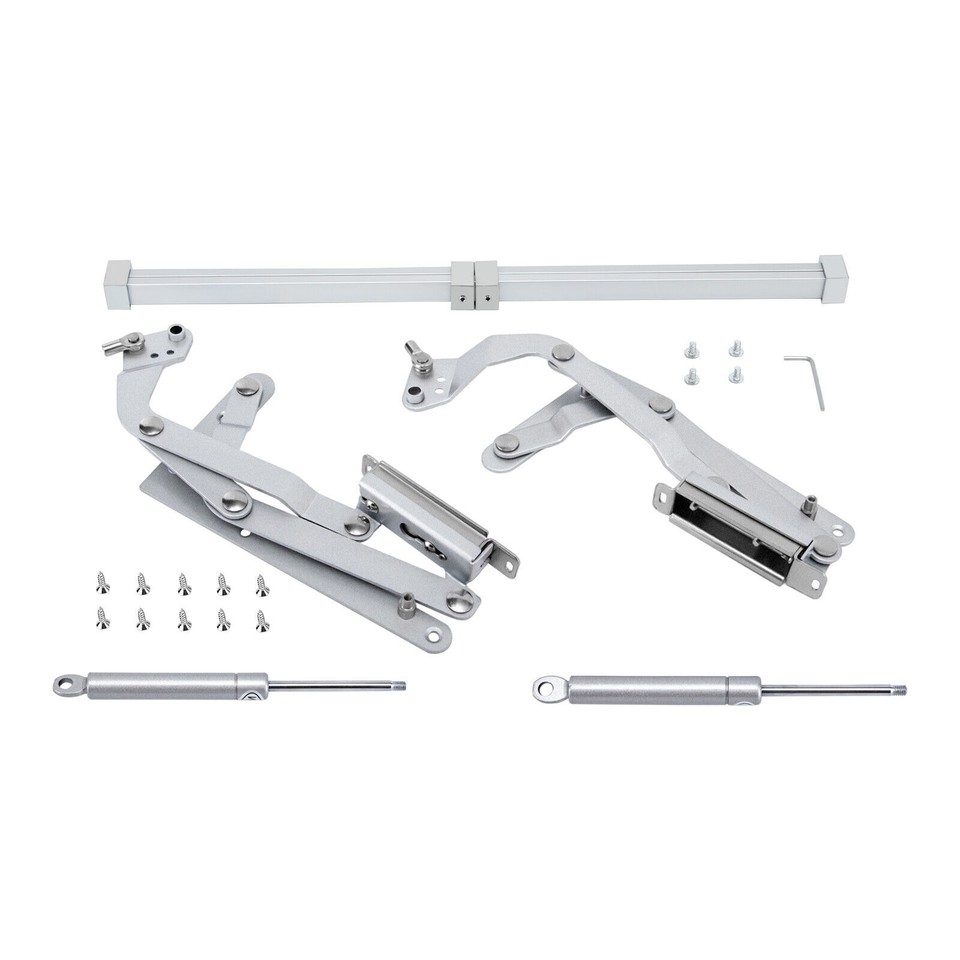 2pcs Cabinet Door Hinges Folding Lift Up Top Vertical Swing Furniture ...