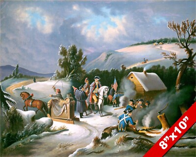 GEORGE WASHINGTON WINTER AT VALLEY FORGE US REVOLUTION PAINTING ART ...