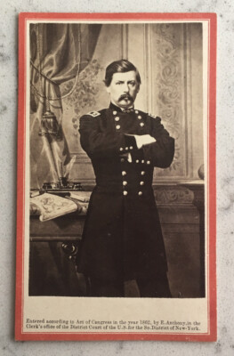 ANTIQUE CIVIL WAR CDV PHOTOGRAPH UNION GENERAL GEORGE MCCLELLAN ANTHONY ...