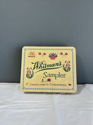 Metal Whitman's Assorted Chocolates Sampler Hinged Lid Tin 10" x 8" x 1 ...