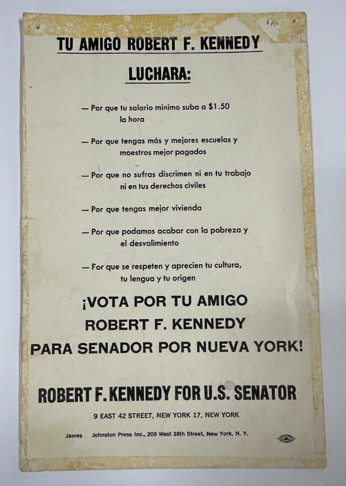 Robert F. Kennedy Signed Luncheon Flyer Photograph BAS Beckett LOA ...