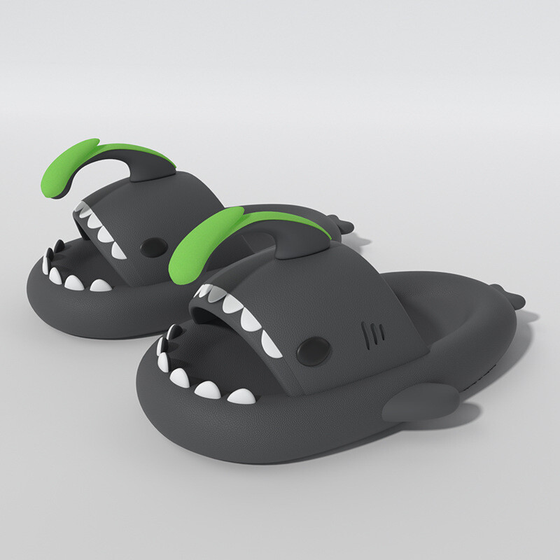 Shark Slippers Bathroom Slides Funny Sharks Flip Flops Home Outdoor ...
