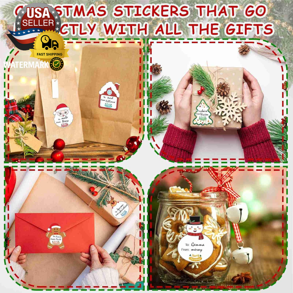 Christmas Gift Tags Stickers, 120 Pcs Christmas Presents Tags Stickers, Self Adh | eBay