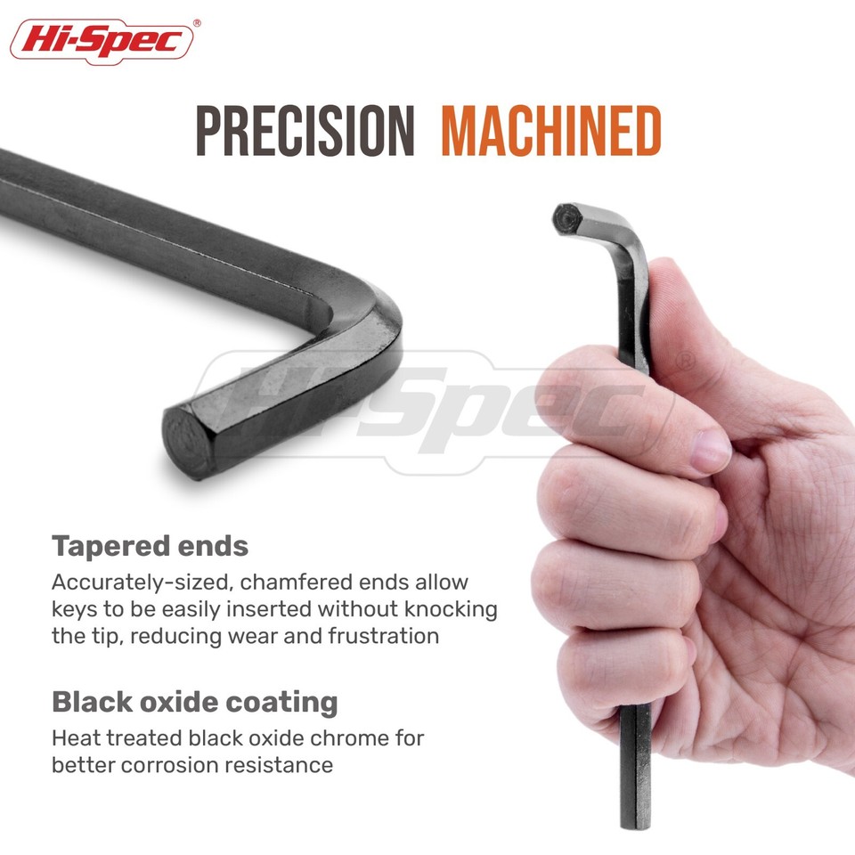 Metric Imperial AF Allen Hex Hexagon Wrench Key Set In Case Hi-Spec ...