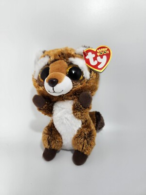 Ty Beanie Boos Rusty Red Raccoon 6" Retired 2018 Stuffed Plush with ...
