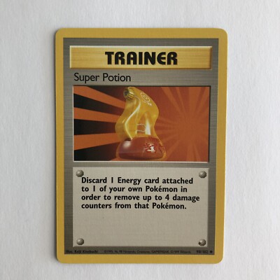 Shadowless Super Potion 90/102 Trainer Card Pokemon Base Set 1999 *NEAR ...