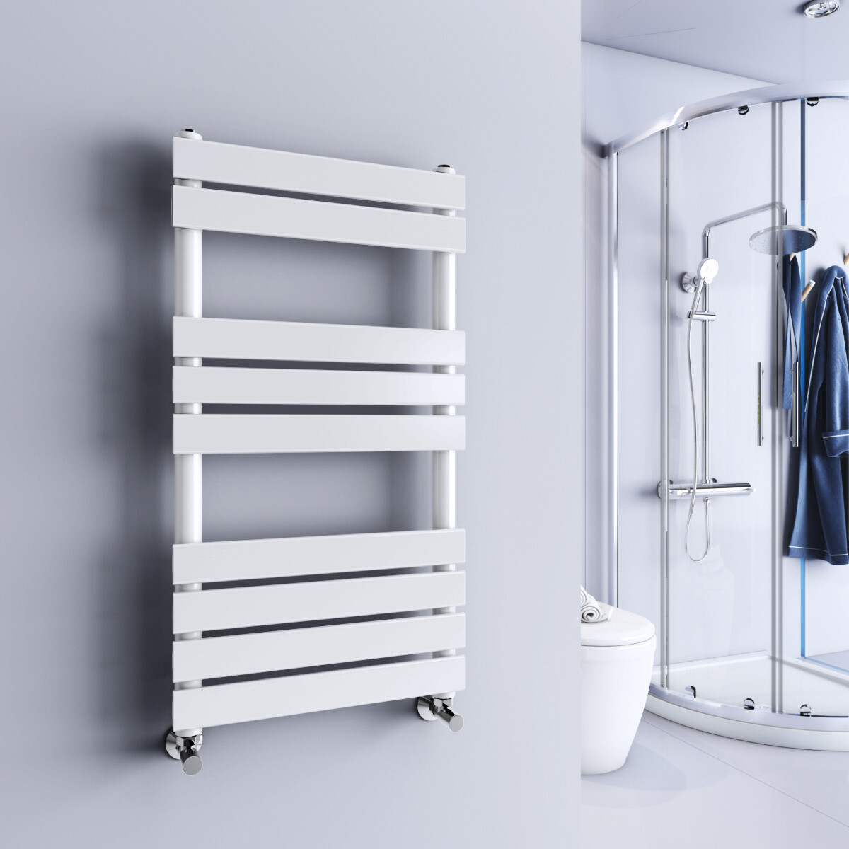 Minimalist Bathroom Flat Panel Heated Towel Rail Radiator Rad White ...