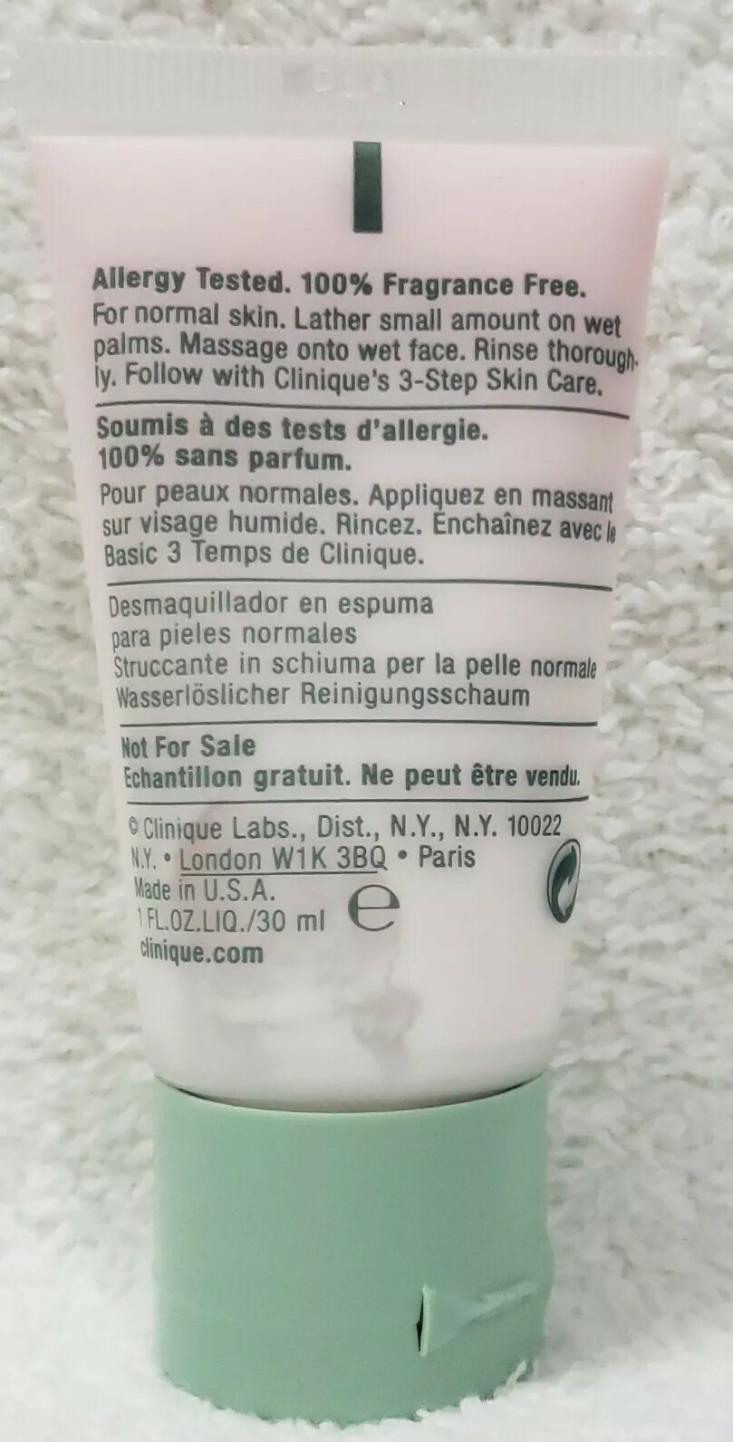 Clinique RINSE-OFF Foaming Cleanser Normal Skin Types Face Travel 1 oz ...