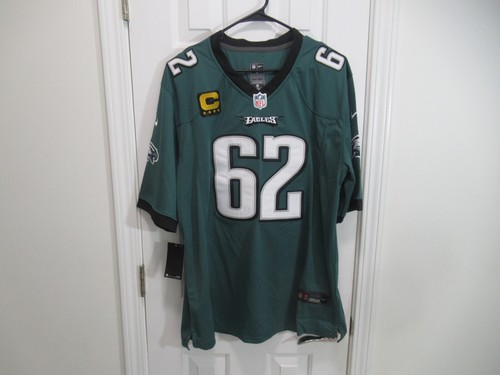 Jason Kelce Philadelphia Eagles Captains Patch Men's Game Jersey Green ...