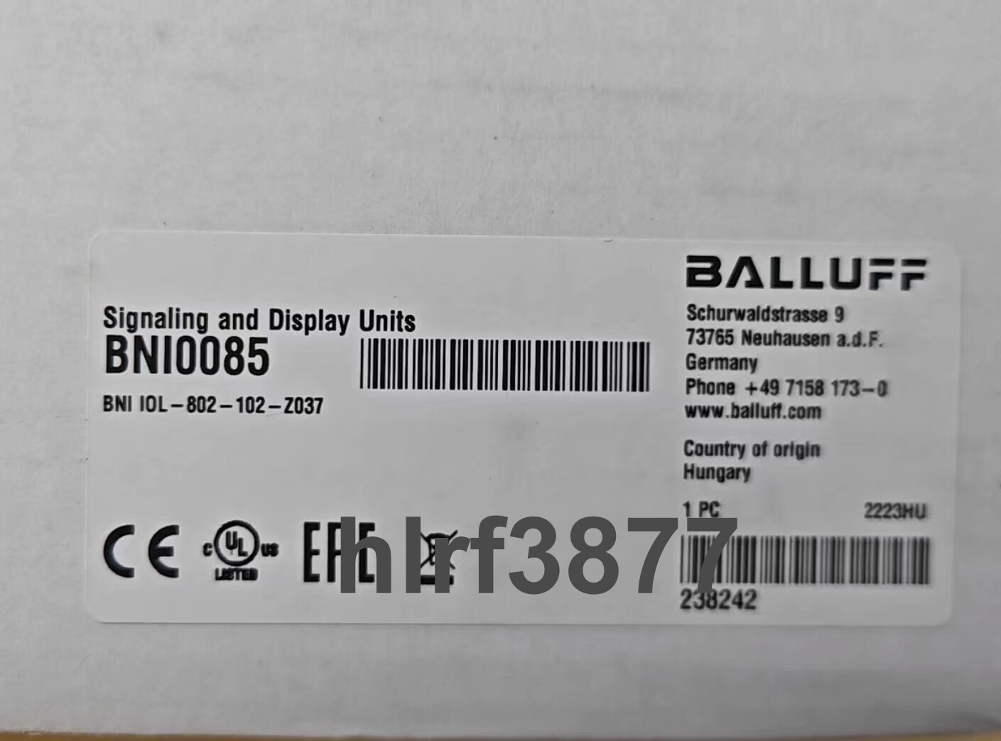 BNI0085 BNI I0L-802-102-Z037 BALLUFF Brand New Via FedEx or DHL# | eBay