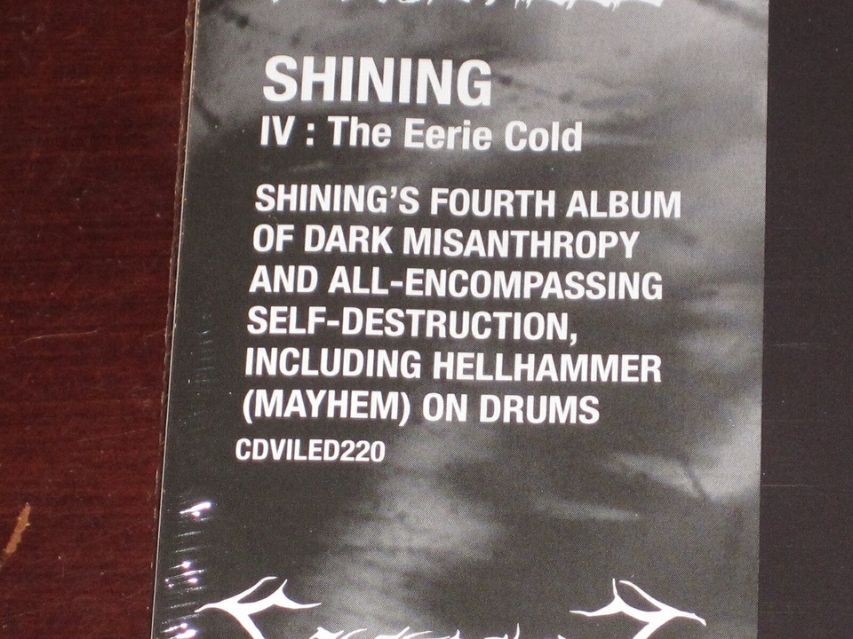 Shining: IV - The Eerie Cold CD 2008 Four 4 Peaceville Records UK ...