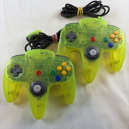 x2 Nintendo 64 N64 Original Controller - Extreme Green Neon - OEM ...