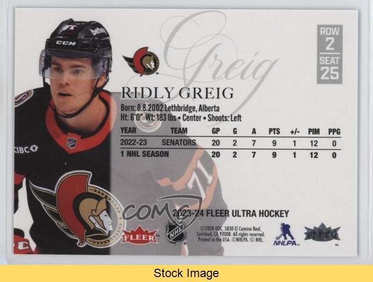 2023 Upper Deck Fleer Ultra Flair Showcase Row 2 Showpiece Ridly Greig ...