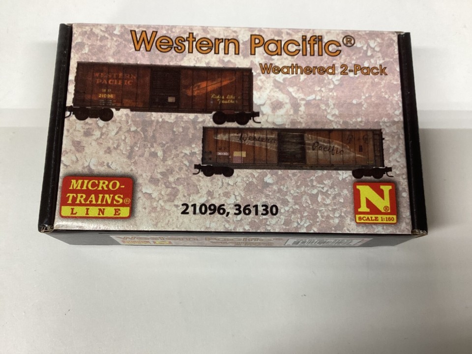 Micro Trains #983 05 087 N scale "Western Pacific” weathered box car 2 ...