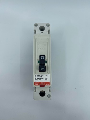 Eaton HFD1020 HFD Series C, 20A, 1P, 277VAC, 125VDC, 65 kAIC, Type HFD ...