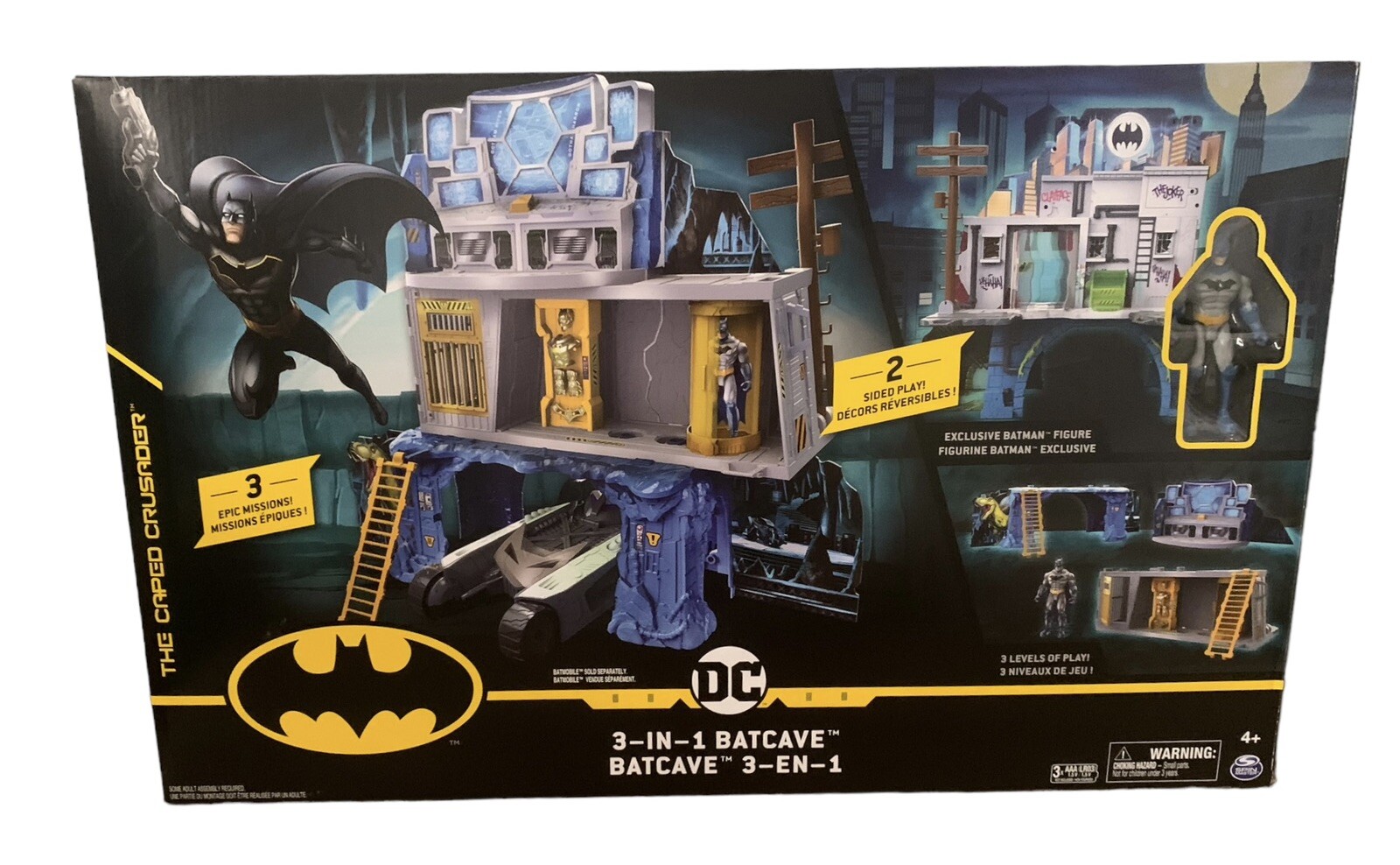 DC COMICS 3-IN-1 3 Level BATCAVE Play Set With Exclusive Batman ...