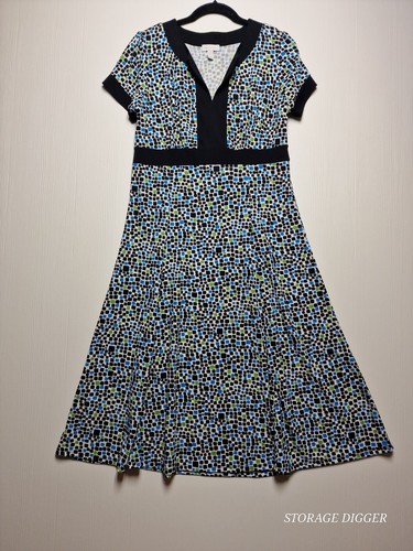 Charter Club Sheath Dress Women's 12 Multicolor Printed Split Neck Cap ...