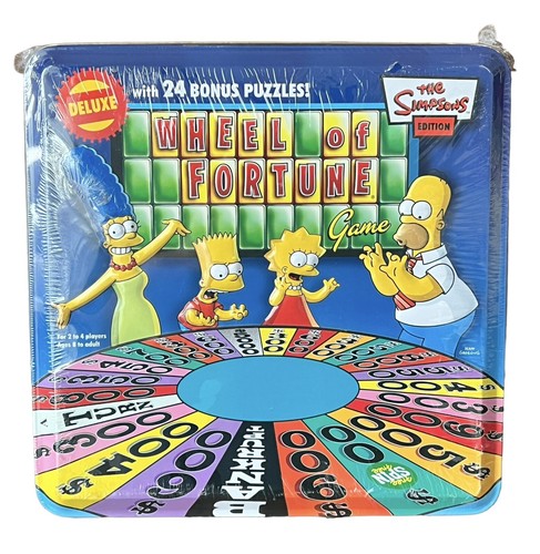 Wheel of Fortune The Simpsons Deluxe Edition Game Tin Storage Pressman ...
