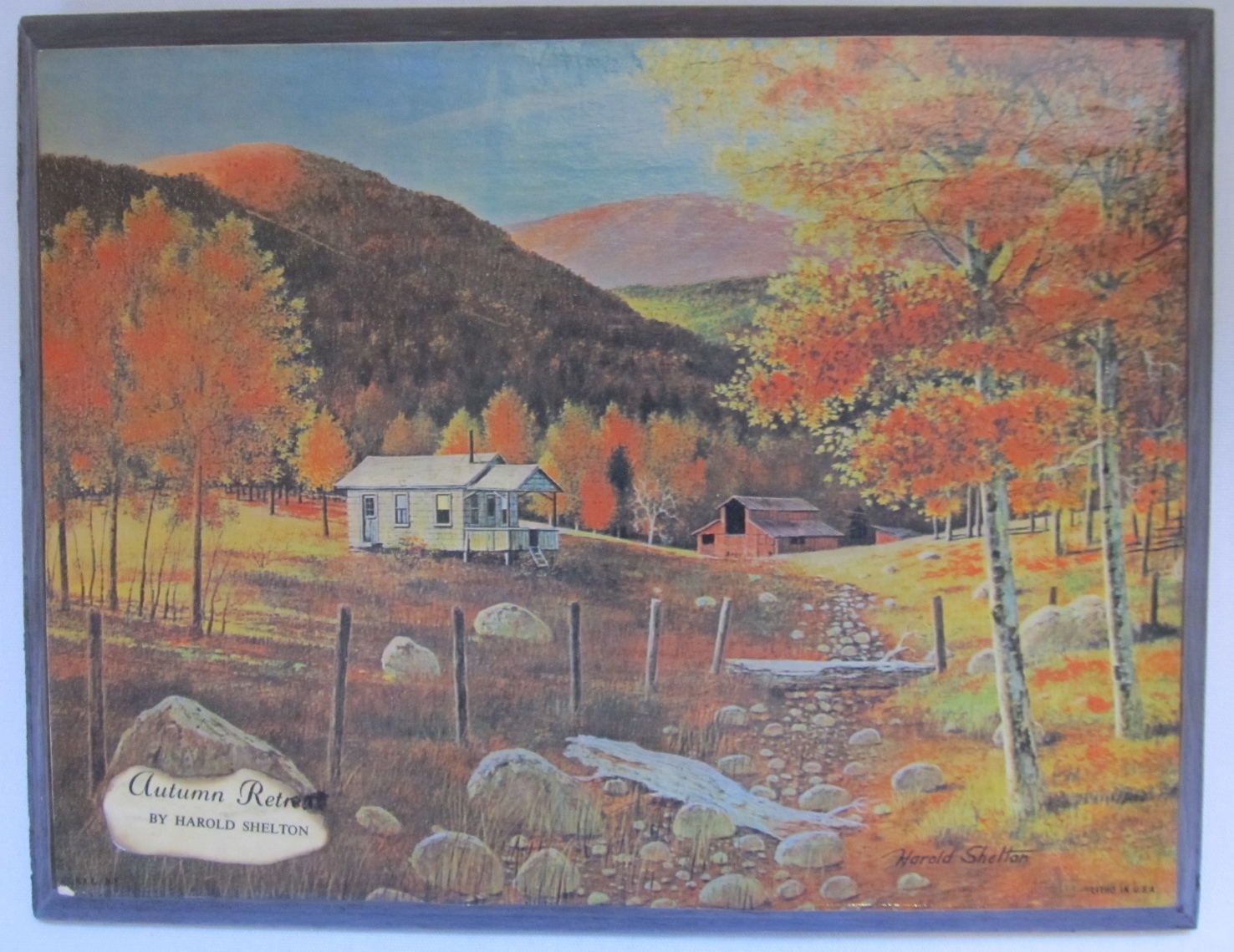 Set of 4 Vintage HAROLD SHELTON Prints Picture Wood Plaques - Changing ...