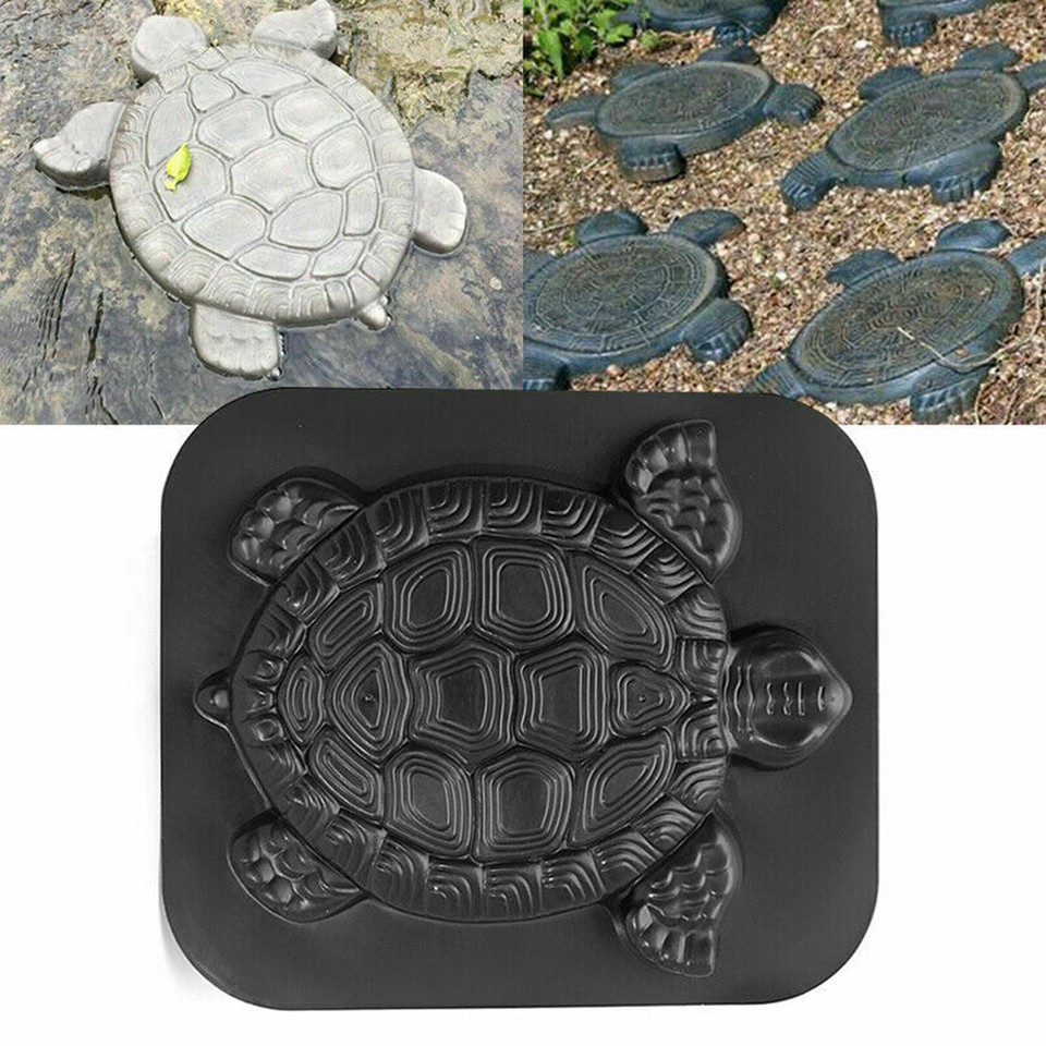 Turtle Stepping Stone Mold Concrete Cement Mould Garden Path Lawn Paver ...