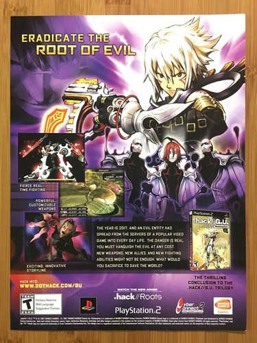 Dot Hack .hack//G.U.: Vol. 3 Redemption PS2 2007 Print Ad/Poster ...
