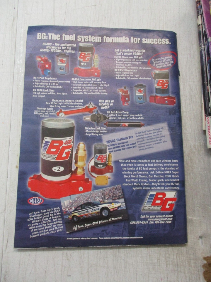 NATIONAL DRAGSTER MAGAZINE MARCH 14, 2003 DEAN CARTER A/NOSTALGIA ...