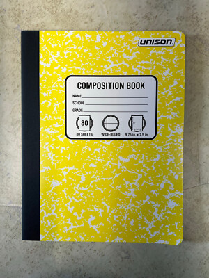 Composition Notebook 80 Wide Ruled Sheets 9.75 In. X 7.5 In. Unison ...