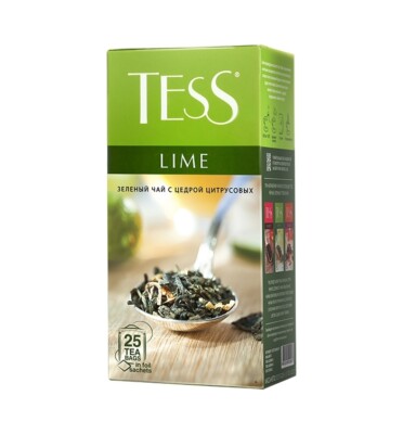TESS - LIME - Green Tea with Citrus Peel 25 Tea Bags in Foil Sachets ...